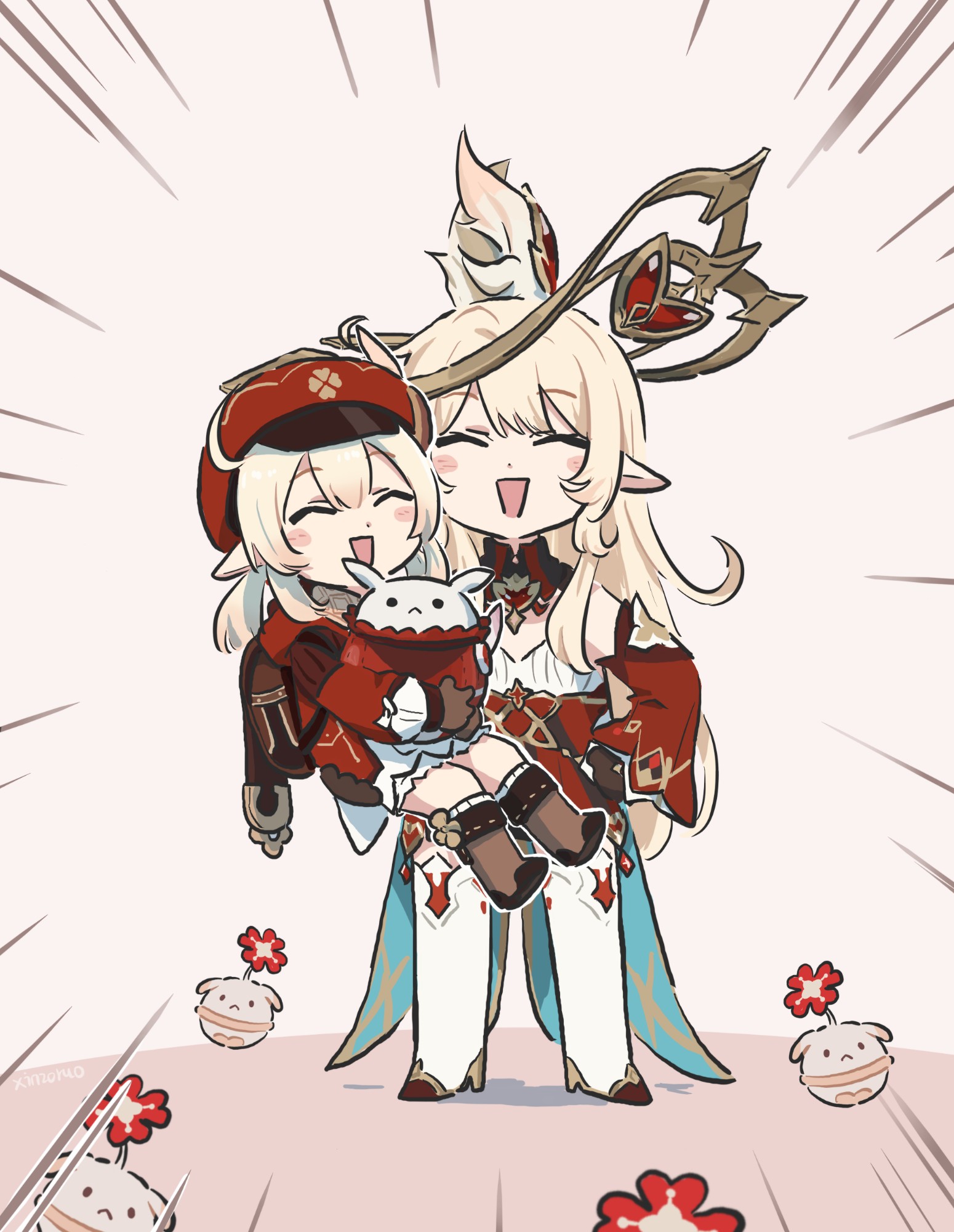 Safebooru - 2girls alice (genshin impact) blonde hair boots brown boots ...