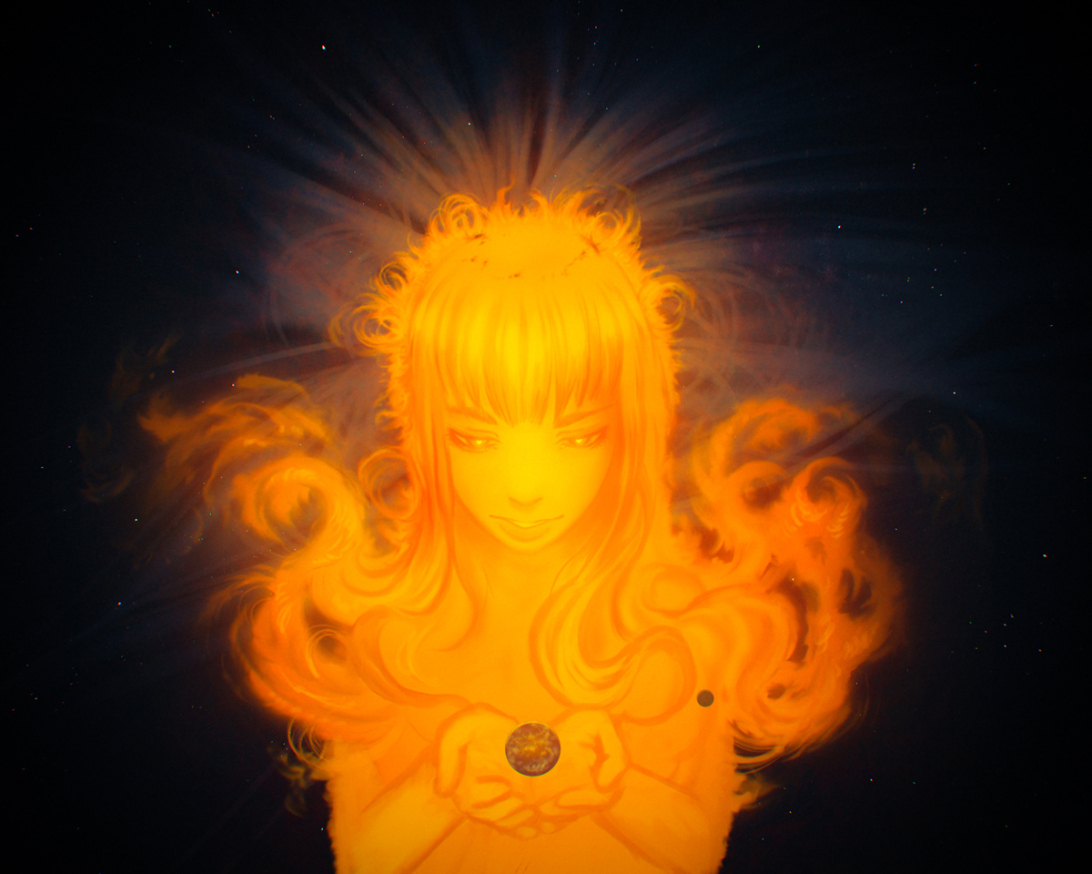 Safebooru - 1girl earth food justinas vitkus long hair orange (color ...