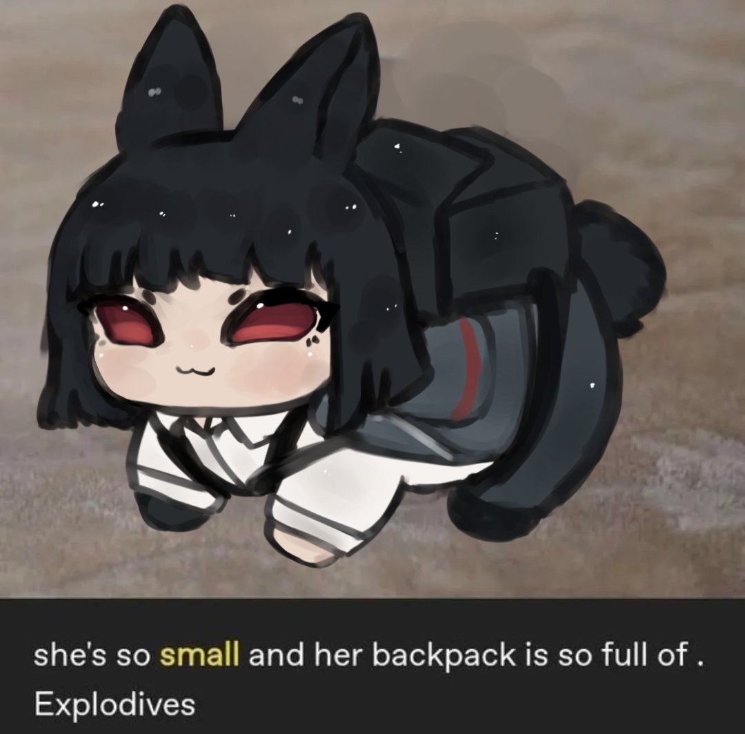 Safebooru - 1girl :3 animal ears animalization backpack bag black coat black gloves black hair ...