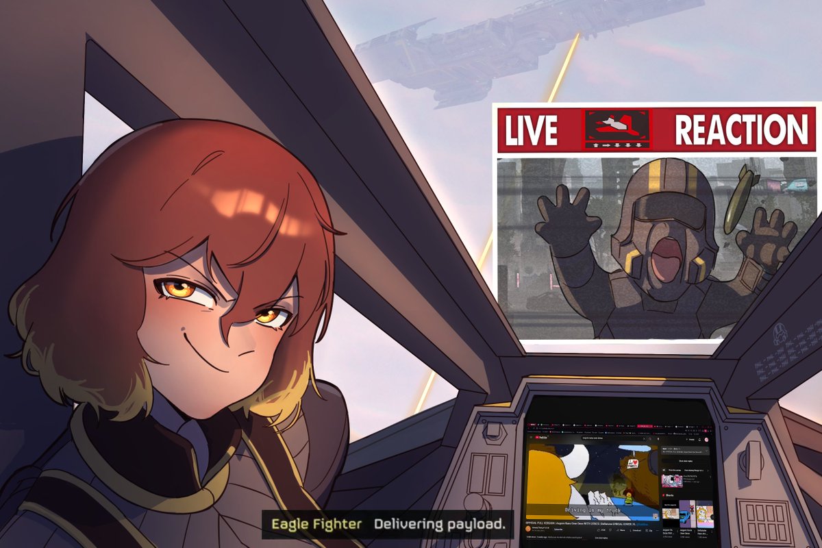 Safebooru - 1girl aircraft airplane asgore running over dess (meme ...