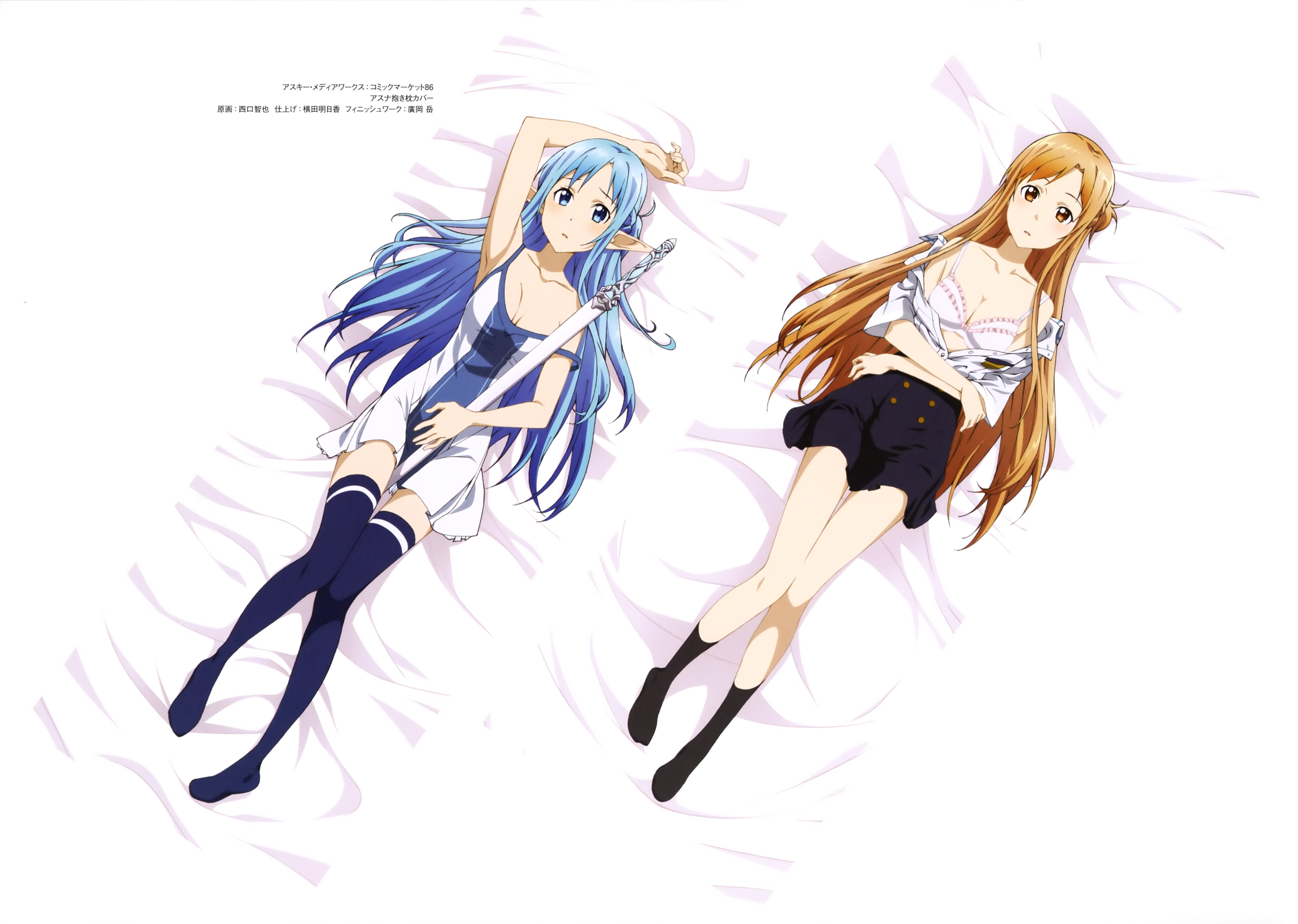 Safebooru - 1girl absurdres asuna (sao) asuna (sao-alo) blue eyes blue hair bra brown eyes ...