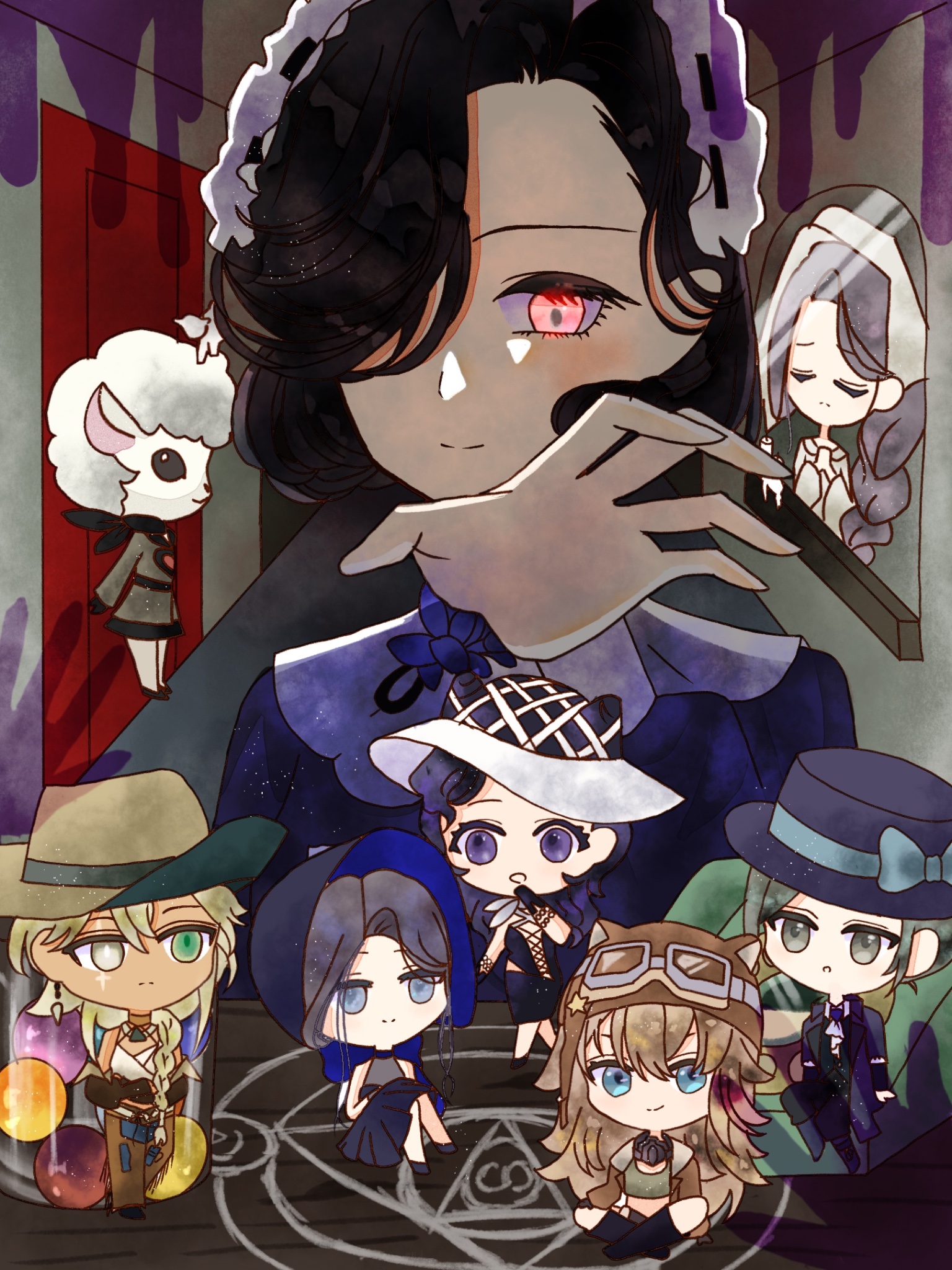 Safebooru - 6+girls :o animal ear headwear animal head anjo nala argus ...