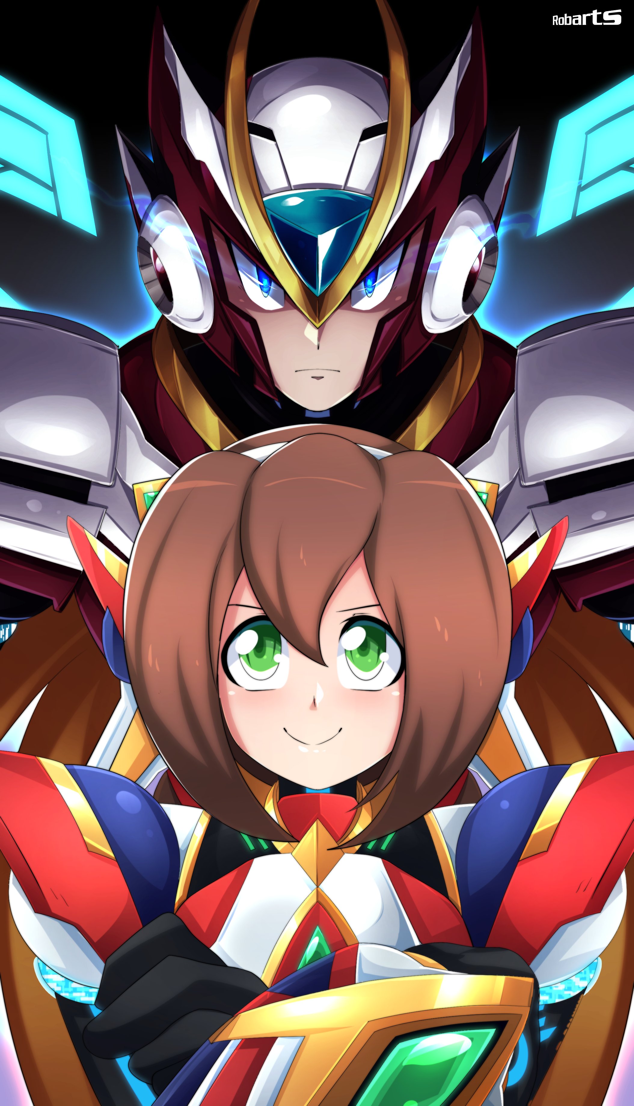 Safebooru - 1boy 1girl absurdres armor axasempai blue eyes blue wings ...