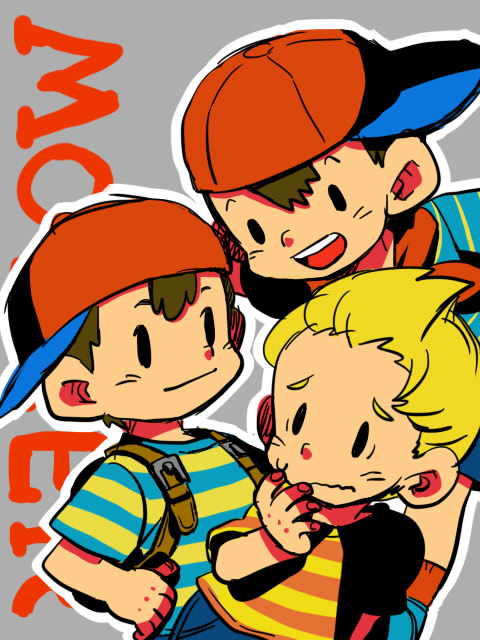 Safebooru - 3boys backpack bag baseball cap blonde hair brown hair ...