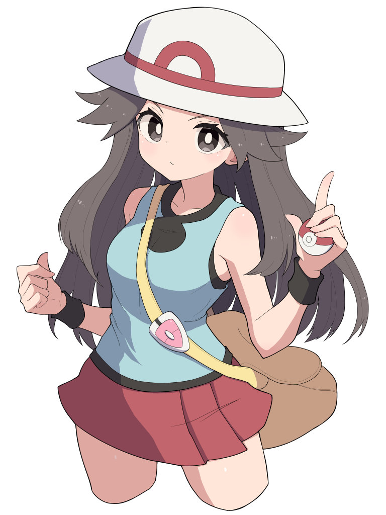 Safebooru - 1girl bare shoulders blue shirt brown eyes brown hair hat ...