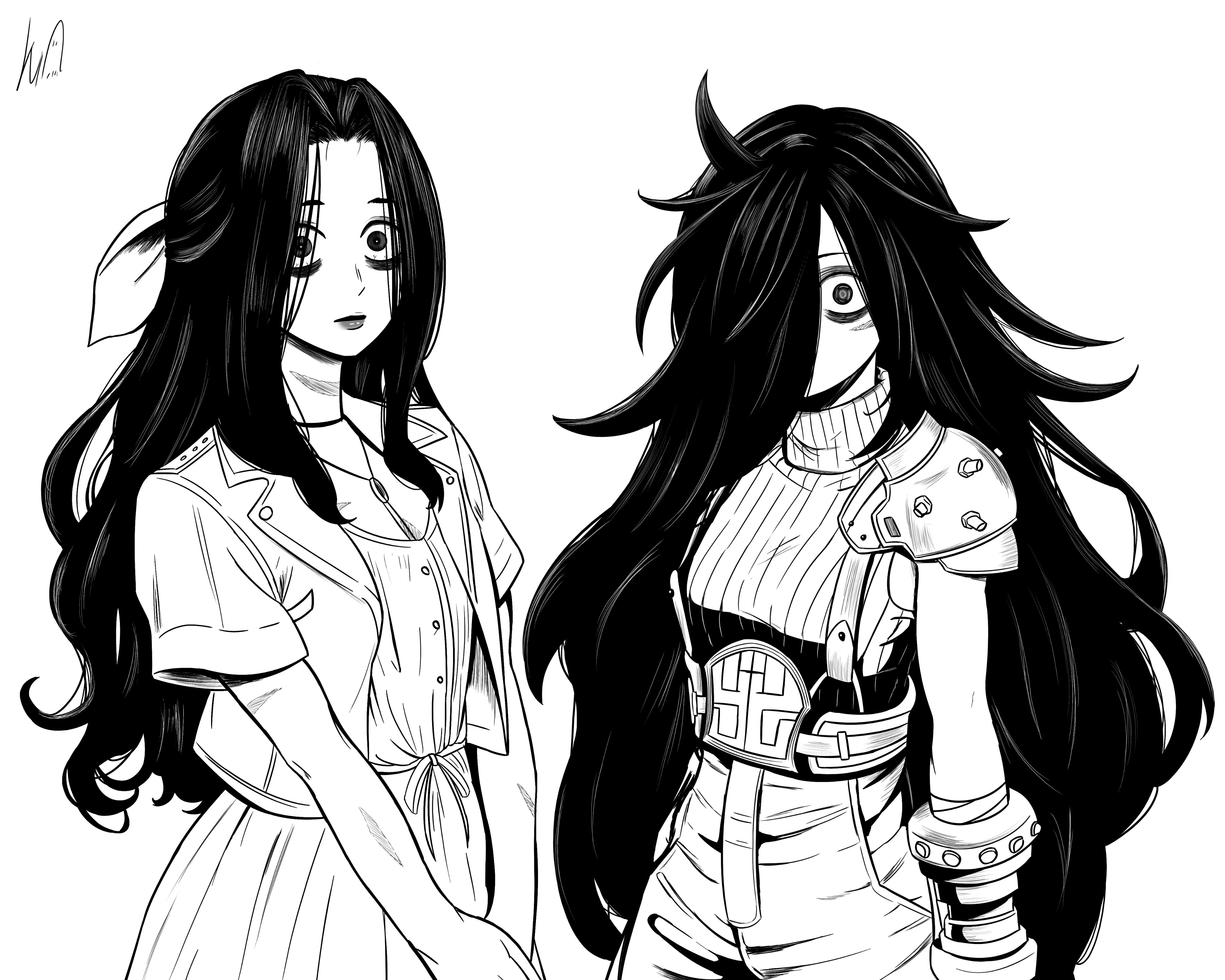 Safebooru - 2girls absurdres aerith gainsborough aerith gainsborough (cosplay) breasts cloud ...