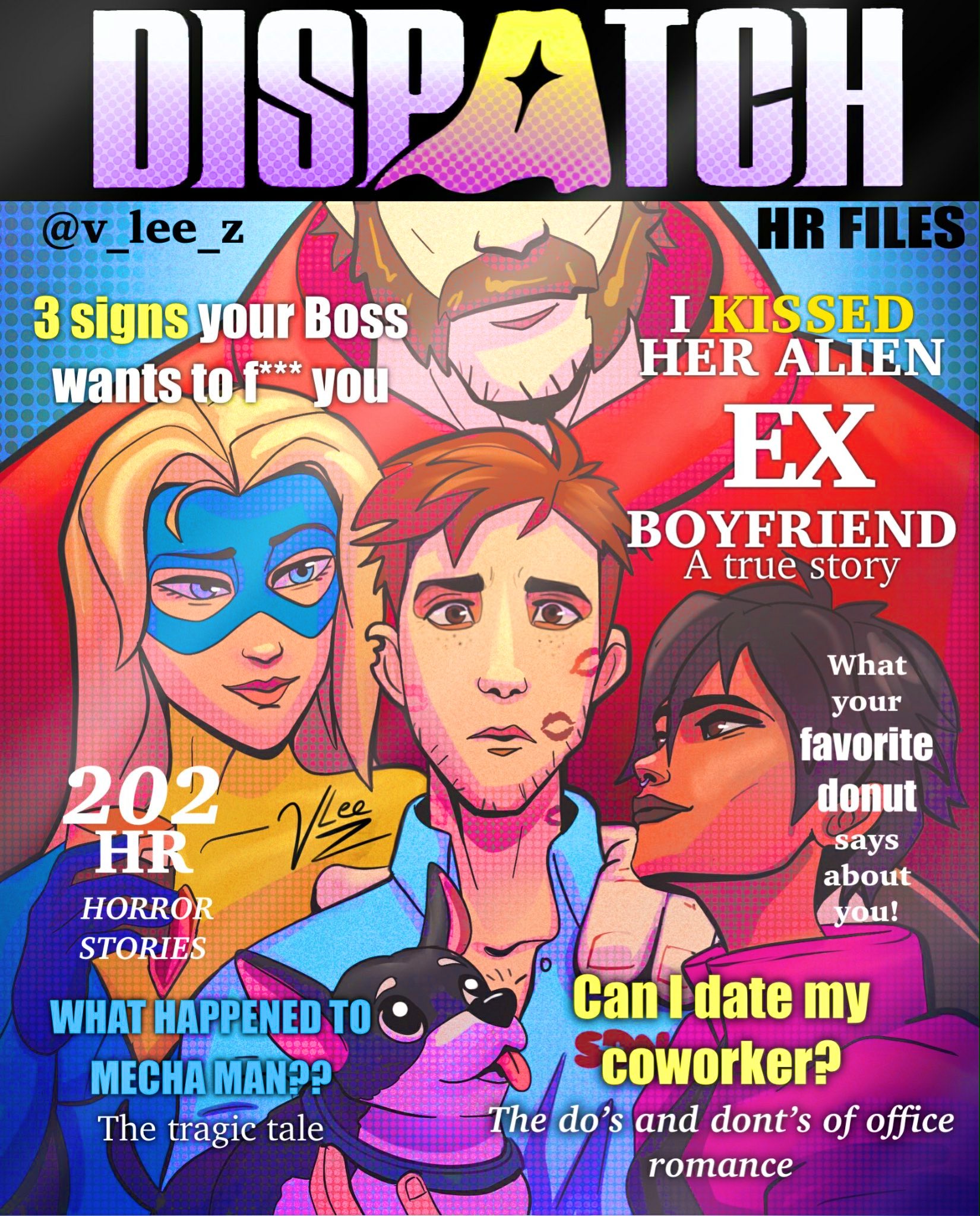 Safebooru - 2boys 2girls animal collar beard black hair black shirt blonde blazer blonde hair ...