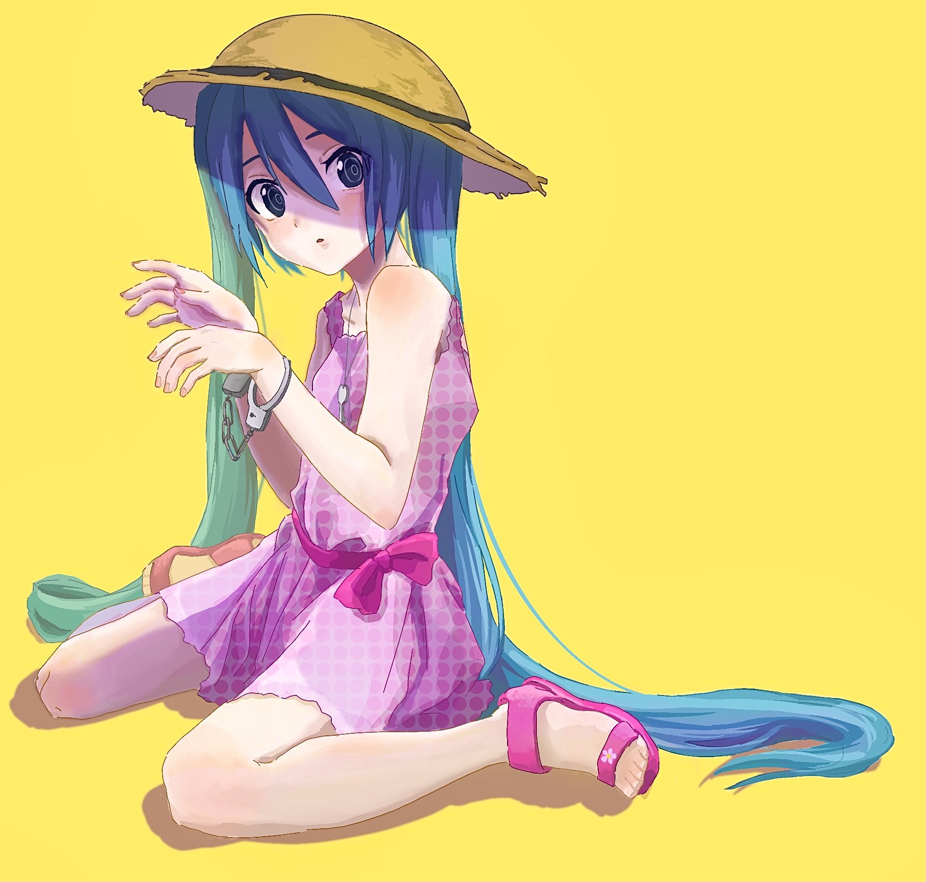 Safebooru - 1girl alternate hairstyle bare arms bare legs bare ...