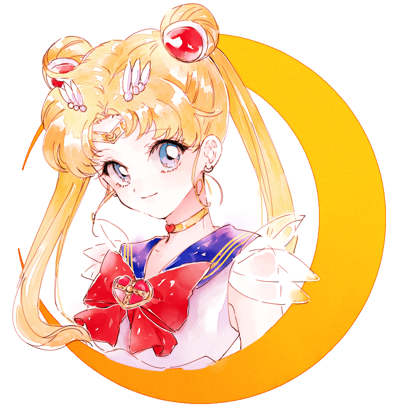 Safebooru - 1girl ahma bishoujo senshi sailor moon blonde hair bow choker crescent earrings ...