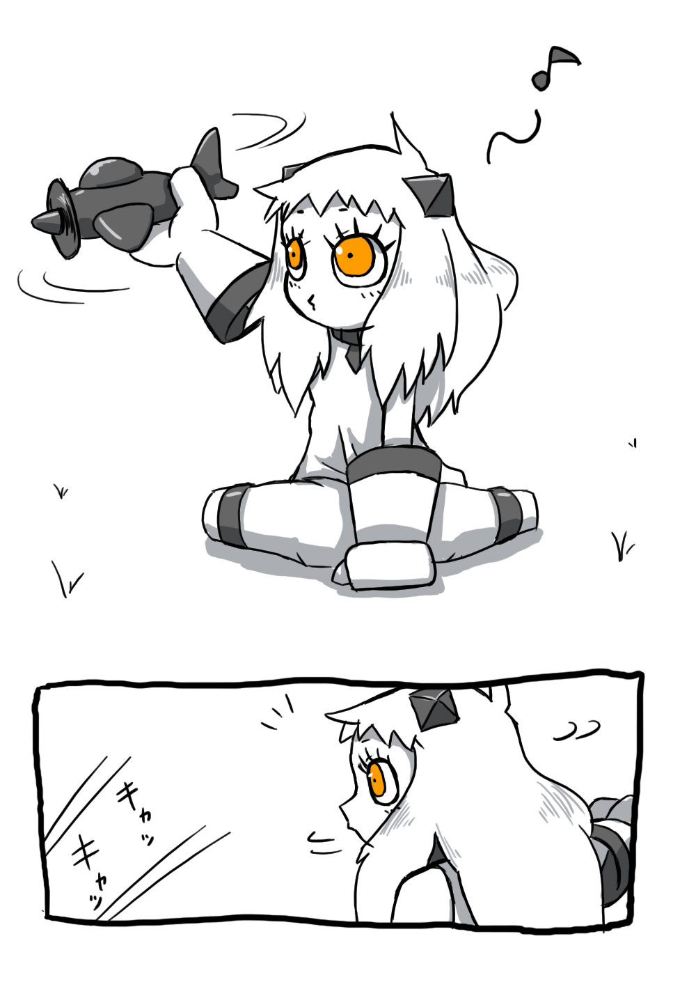 Safebooru - 1girl a6m zero ahoge barefoot comic commentary request ...