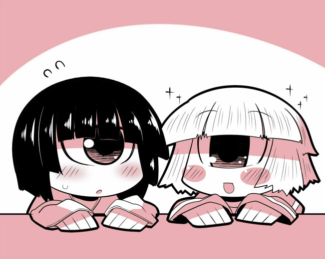 Safebooru - 221 (tsutsuichi) 2girls :d blush stickers crossover cyclops ...