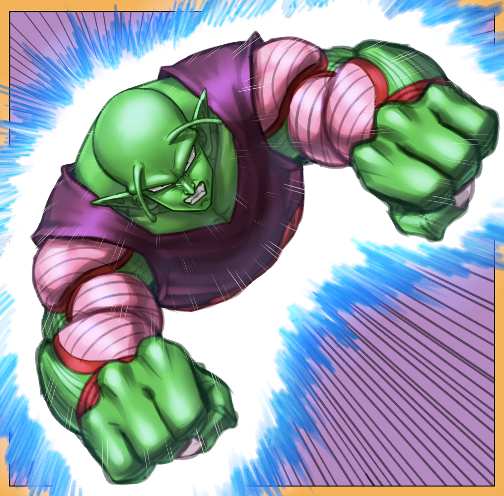 Safebooru - 1boy antennae aura bald clenched teeth dragon ball green ...