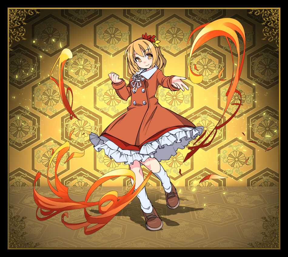 Safebooru 1girl Aki Shizuha Blonde Hair Dress Hair Ornament Layered 1651