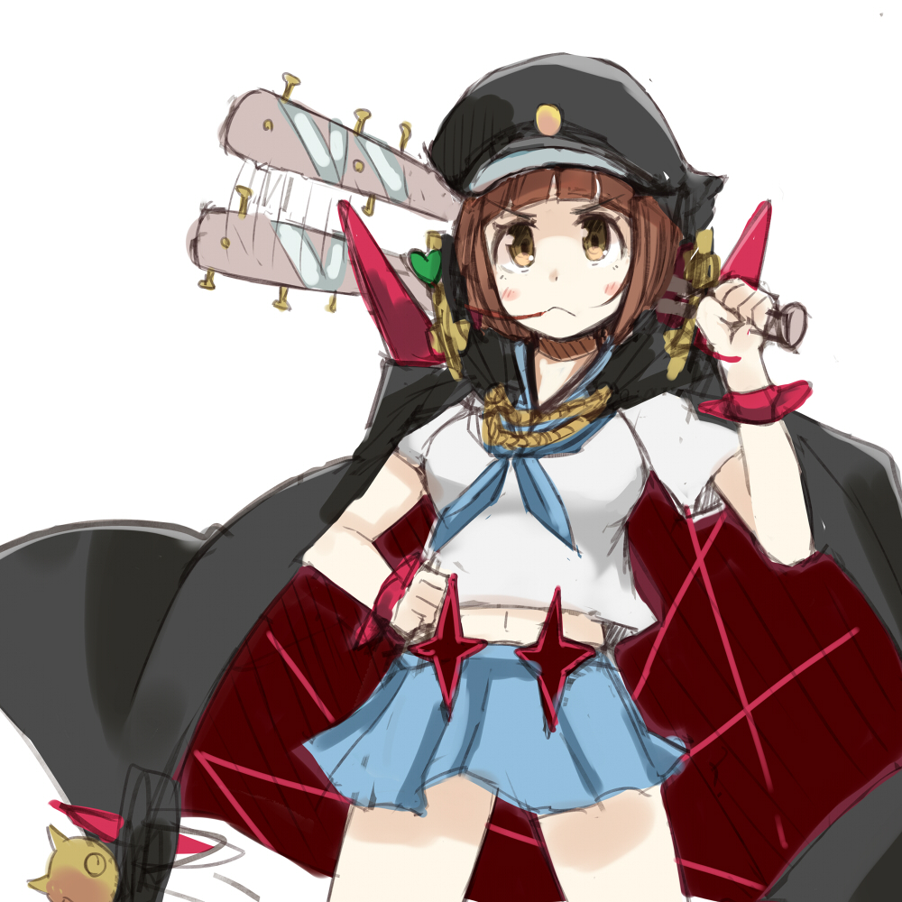 Safebooru - 1girl baseball bat bat brown hair hand on hip hat kill la ...