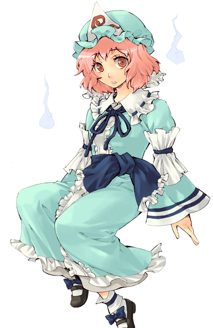 Safebooru - hachi-wa hat hitodama mary janes pink hair red eyes ...