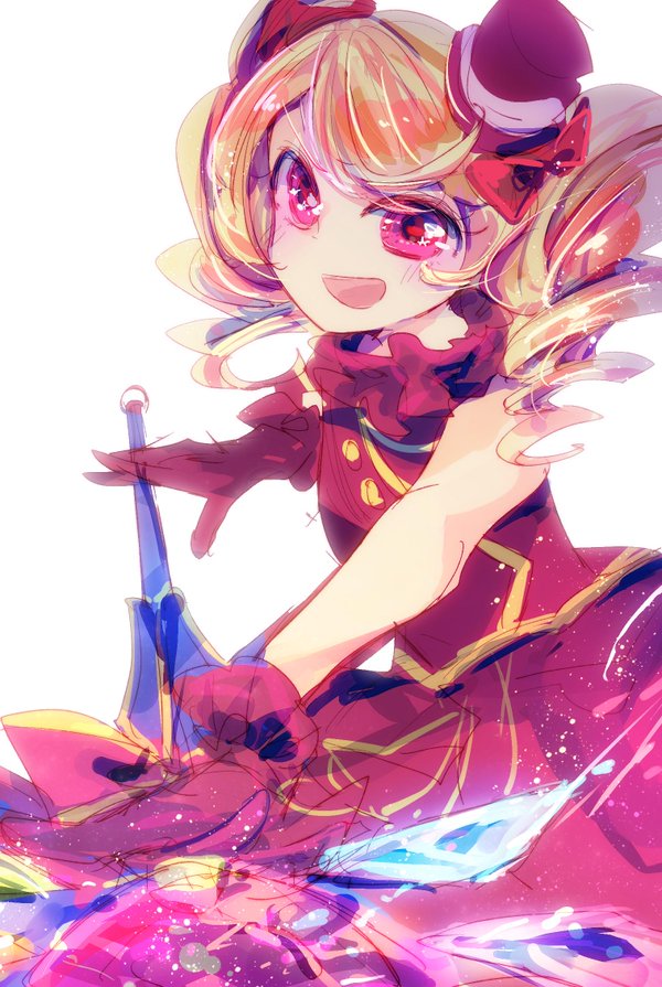 Safebooru - 1girl bow cowboy shot dress drill hair gloves hair bow hat ...