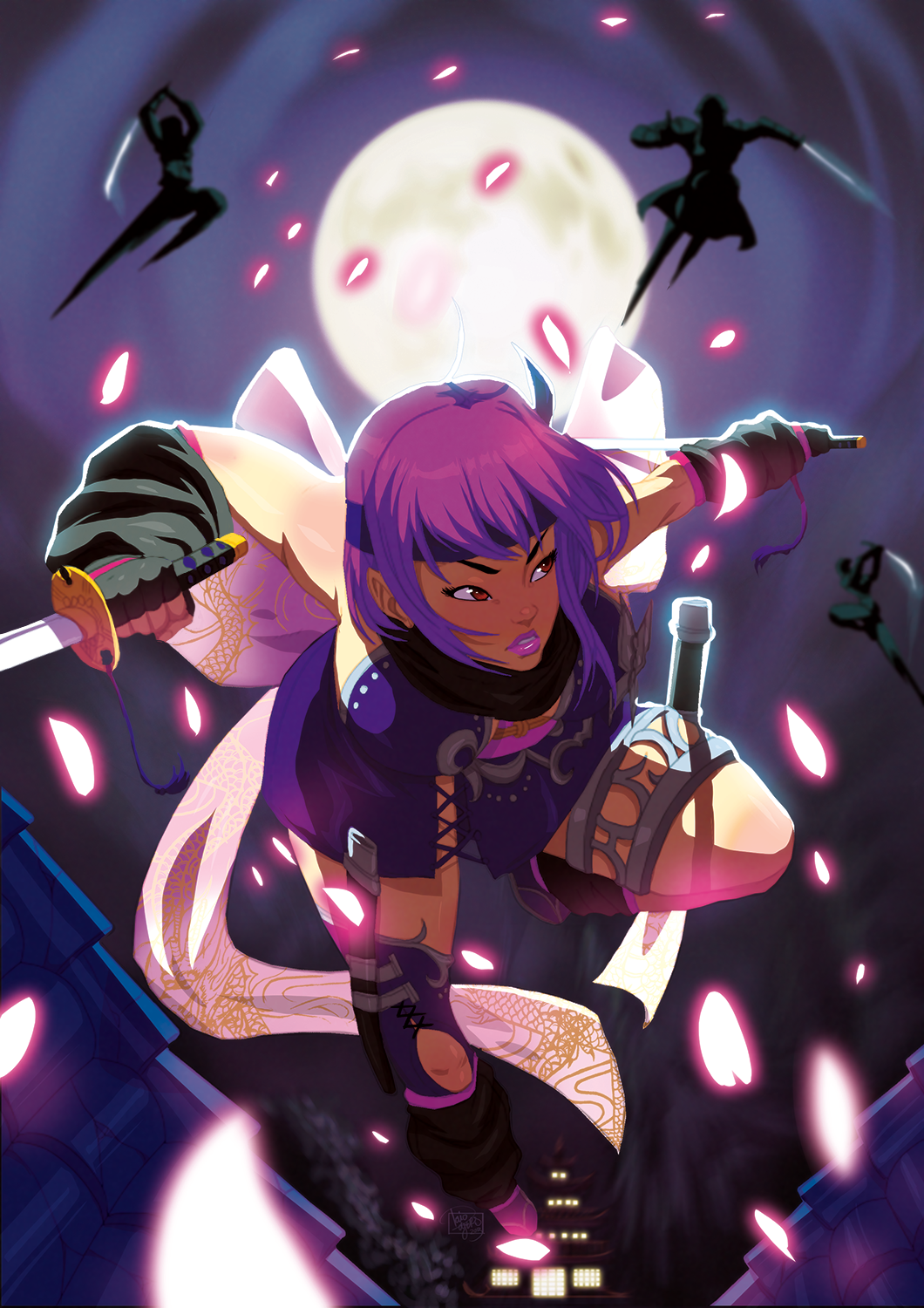 Safebooru - 1girl arm warmers ayane ayane (doa) battle bow dead or alive dual wielding ...