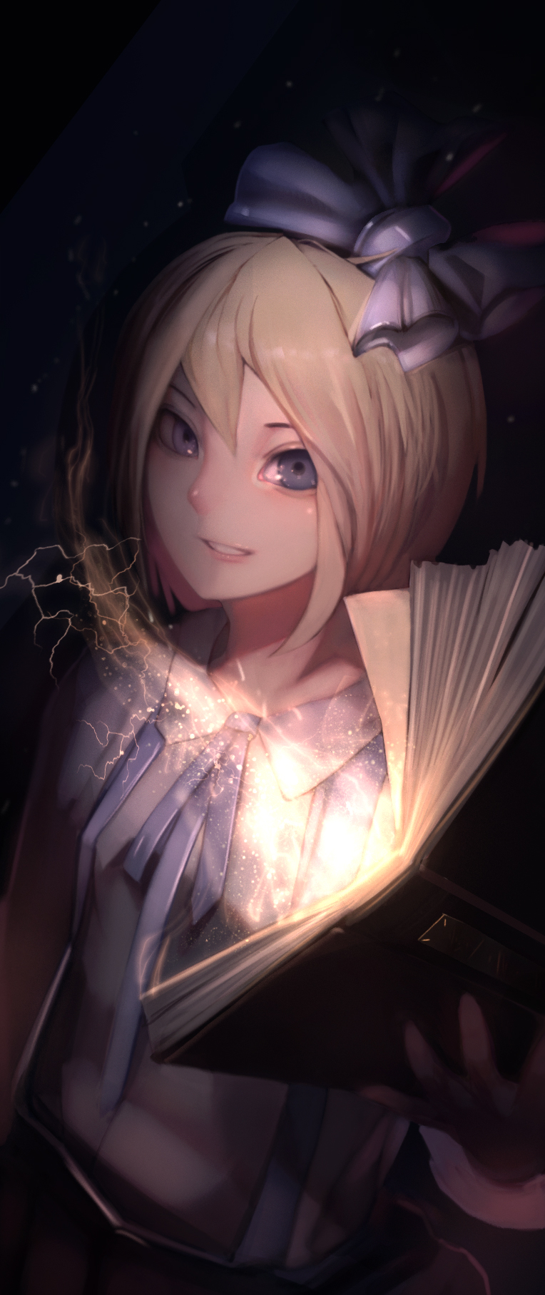 Safebooru - 1girl alice margatroid black background blonde hair blue bow blue eyes blue ribbon ...