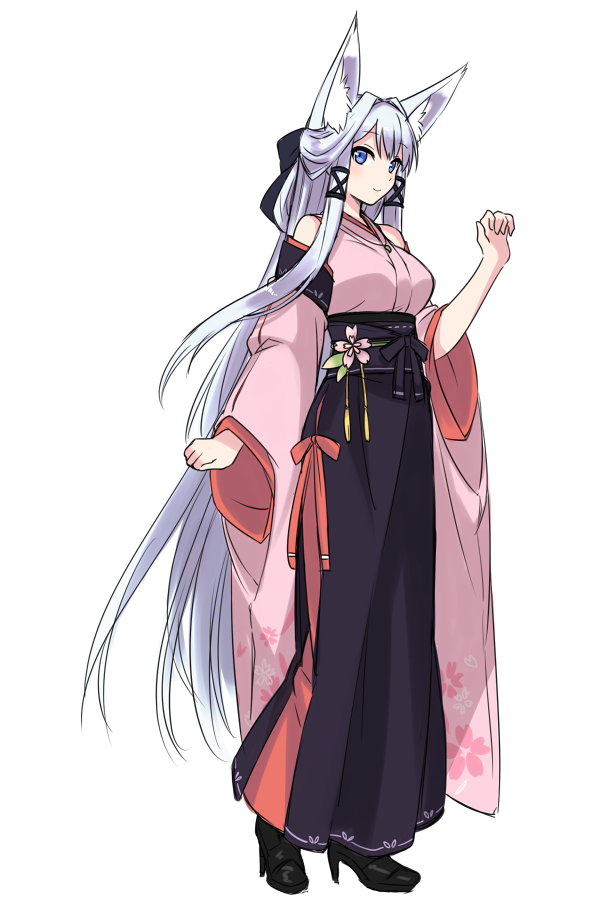 Safebooru - 1girl animal ears blue eyes breasts detached sleeves fox ...