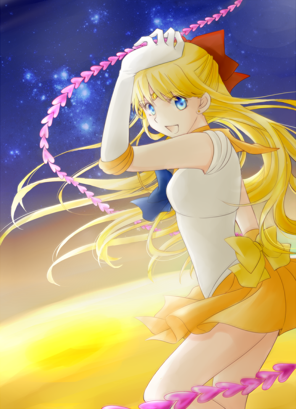 Safebooru - 1girl aino minako bishoujo senshi sailor moon blonde hair blue eyes earrings elbow ...