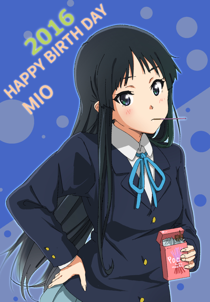 Safebooru - 1girl 2016 akiyama mio black eyes black hair happy birthday k-on! kanau long hair ...