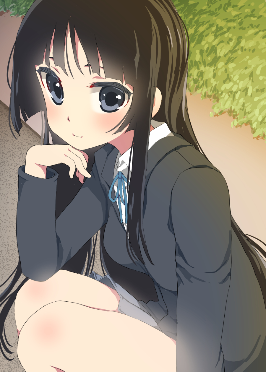 Safebooru - 1girl akiyama mio black eyes black hair highres k-on! long hair school uniform smile ...