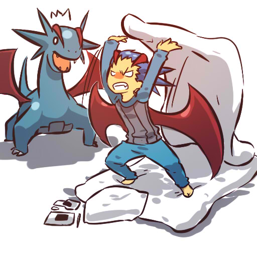 Safebooru - /\/\/\ 1boy angry blue hair broken dragon futon hitec ...