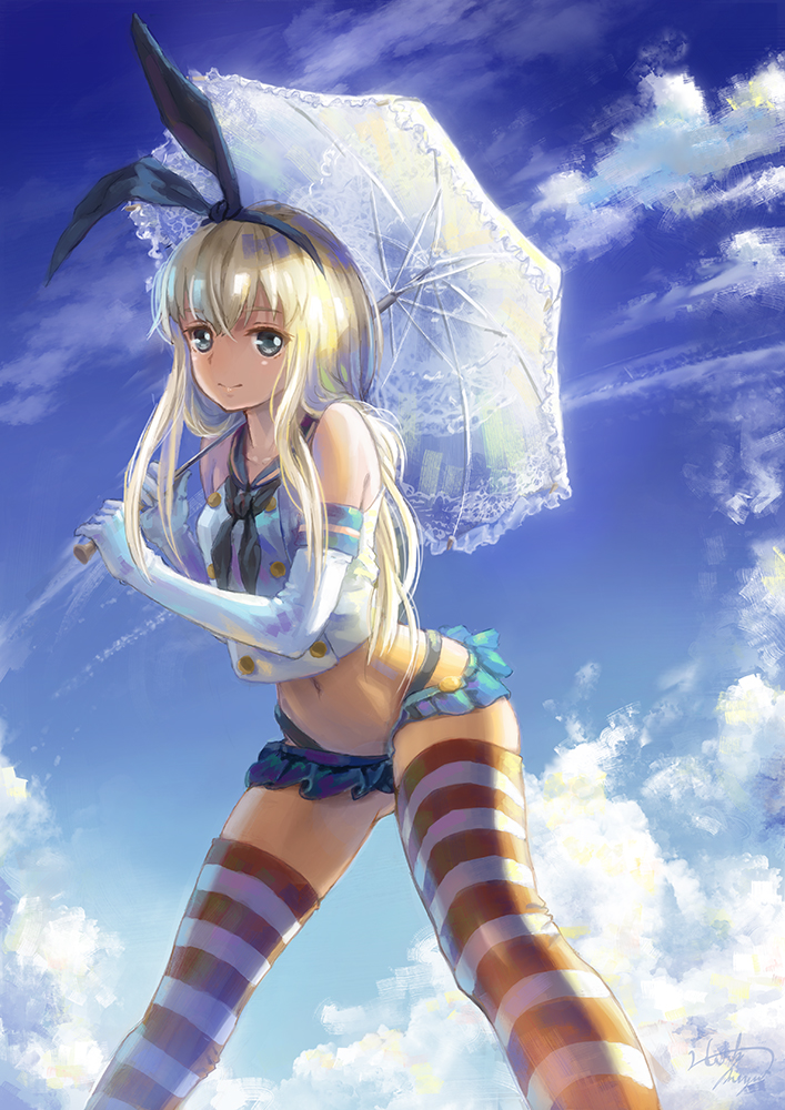 Safebooru - 1girl blonde hair blue eyes gloves hairband kantai collection long hair miyai haruki ...