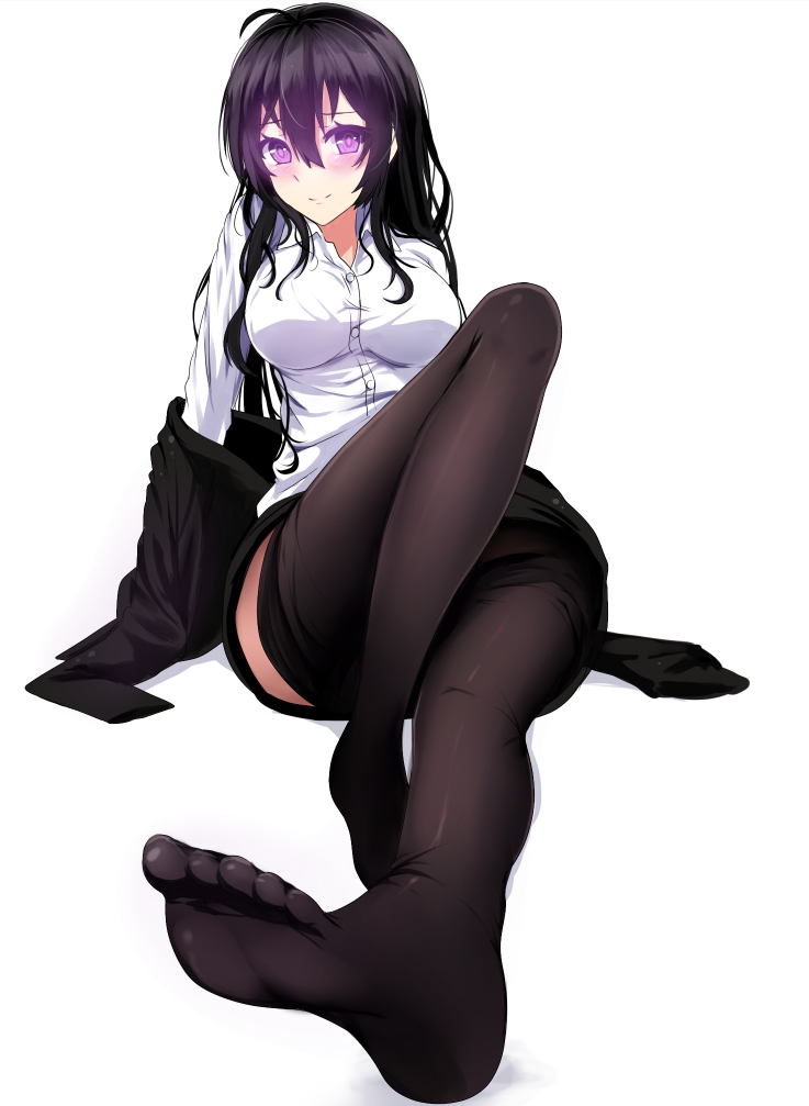 Safebooru - 1girl ahoge beifeng han black hair black jacket black skirt blush breasts buttons ...