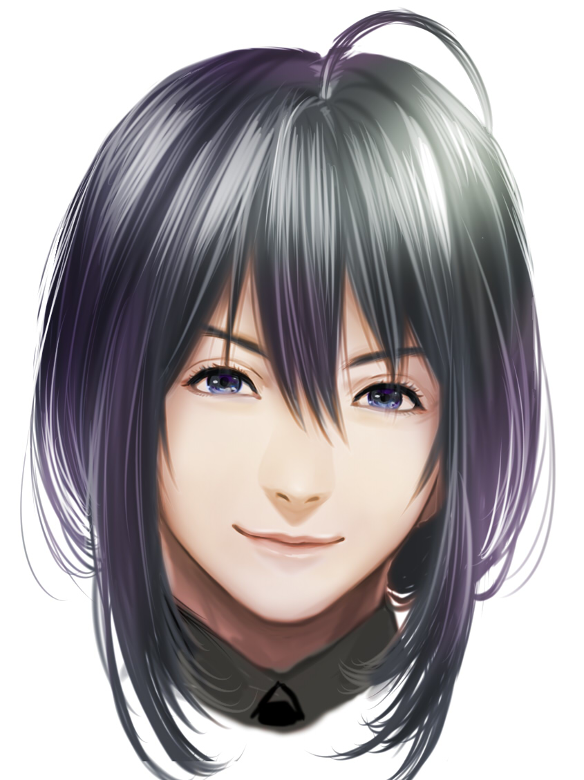 Safebooru - 1boy ahoge black hair face male focus namazuo toushirou ...