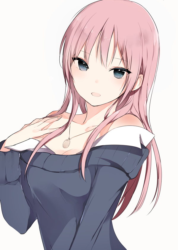 Safebooru 1girl D Bare Shoulders Blue Eyes Breasts Cleavage