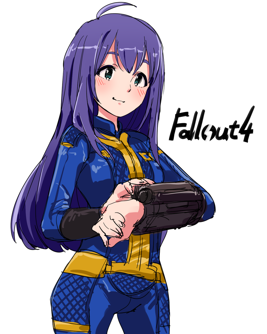 Safebooru - 1girl ahoge aqua eyes bodysuit crossover fallout fallout 4 highres idolmaster ...