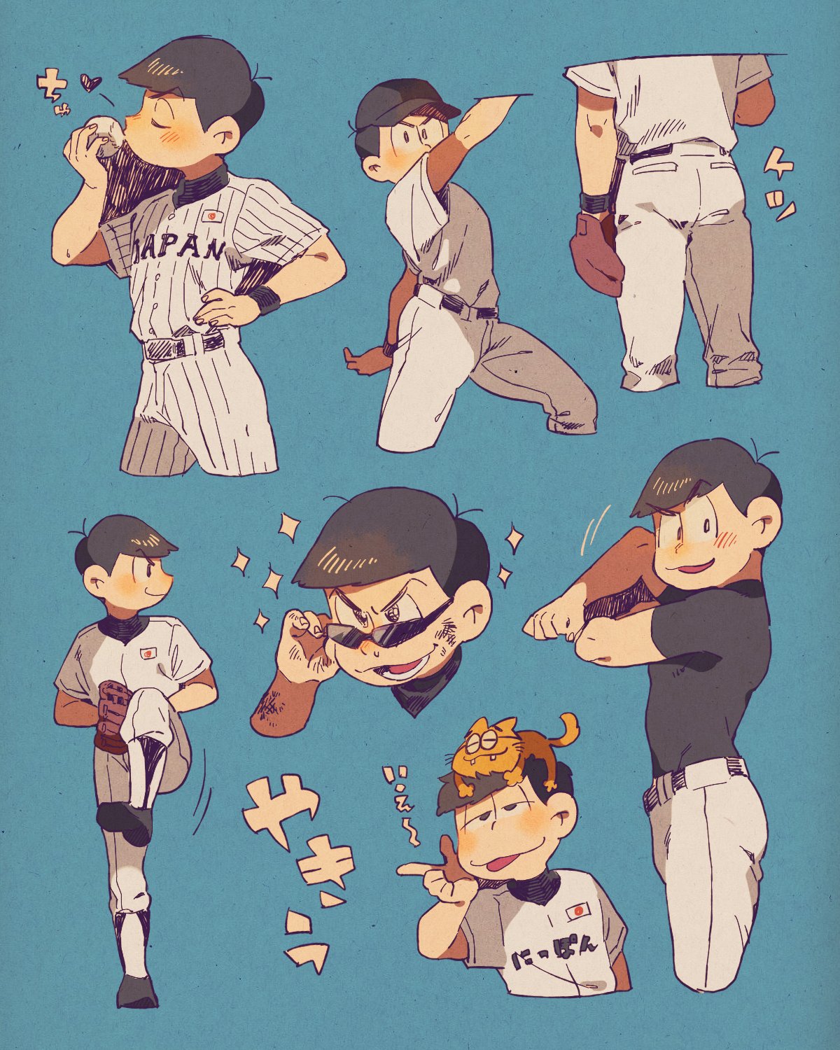 Safebooru - 2boys baseball baseball mitt baseball uniform black hair ...