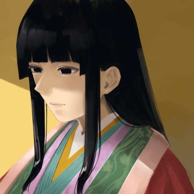 Safebooru - 1girl alternate costume amino (tn7135) black eyes black hair expressionless hime cut ...