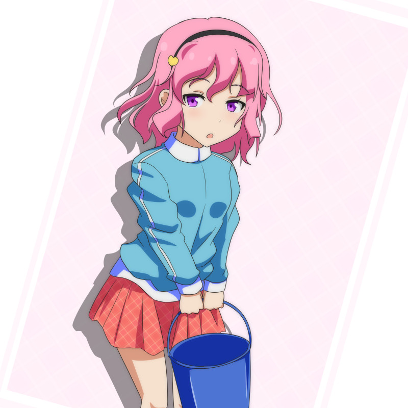 Safebooru - 1girl alternate costume bucket carrying cato (monocatienus) contemporary hairband ...