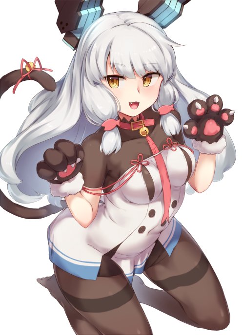 Safebooru - 1girl :3 animal ears bangs black legwear blunt bangs bodysuit cat ears cat tail ...