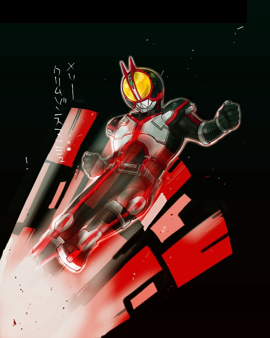 Safebooru - 1boy armor black background flying kick kamen rider kamen ...