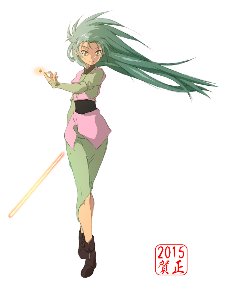 Safebooru - 1girl blue hair boots energy ball energy sword jewelry long ...