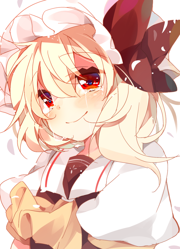 Safebooru - 1girl ascot blonde hair blush crying crying with eyes open ...