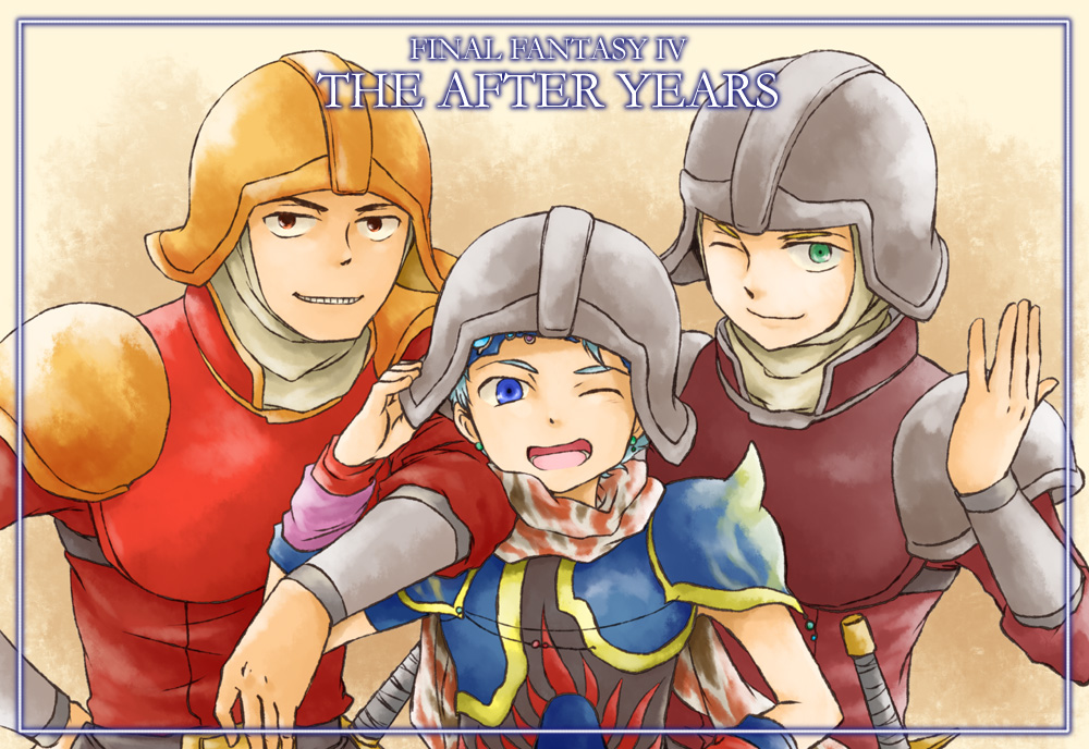 Safebooru - 3boys armor biggs (ff4) blonde hair blue eyes blue hair ...