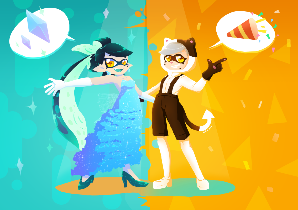 Safebooru - + + 2girls callie (splatoon) cousins inkling kelsea-chan ...