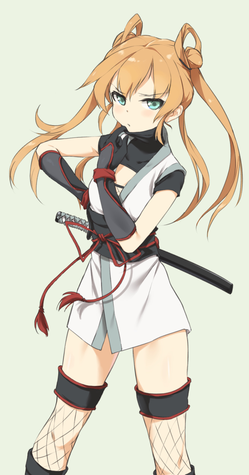Safebooru - 1girl abukuma (kantai collection) blonde hair blue eyes fishnets gauntlets gloves ...