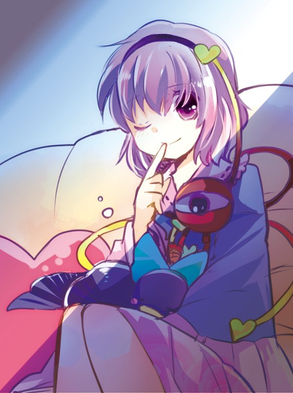 Safebooru - 1girl bird eyeball hairband heart komeiji satori one eye ...