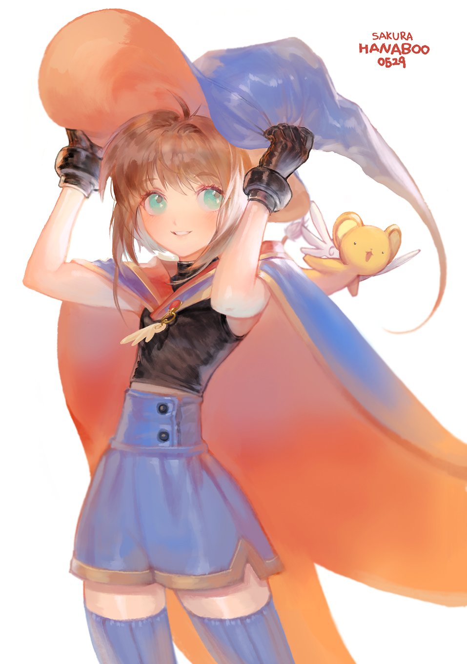 Safebooru - 1girl aqua eyes artist name black gloves brooch brown hair ...