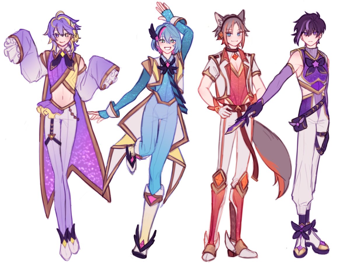 Safebooru - 4boys animal ears aster arcadia black hair blonde hair blue eyes blue hair brown ...