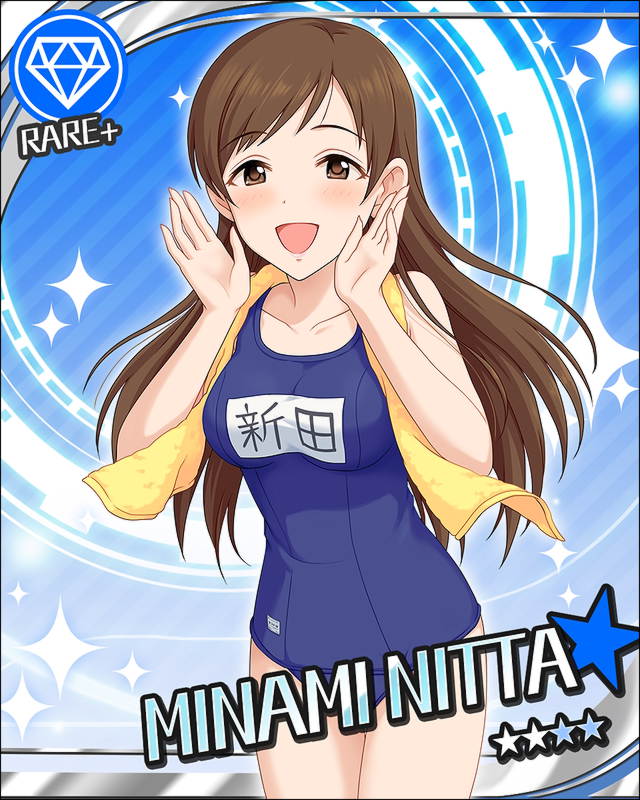 Safebooru - 1girl artist request blue background blush brown eyes brown ...