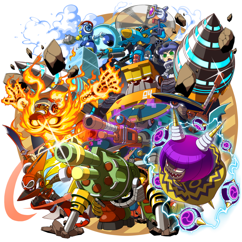 Safebooru - 2girls 6+boys aviator (mighty no. 9) battalion (mighty no ...