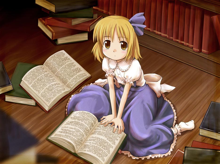 Safebooru - 1girl alice margatroid alice margatroid (pc-98) blonde hair blouse blush book bow ...