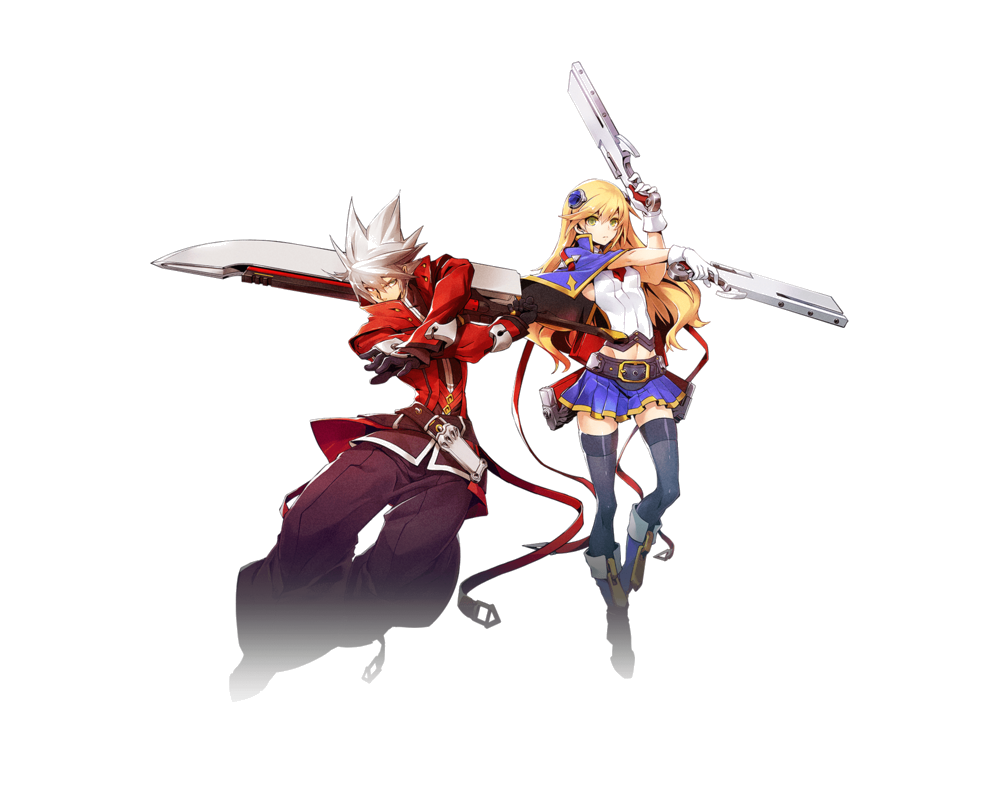 Safebooru - 1boy 1girl belt blazblue blonde hair dual wielding gloves ...