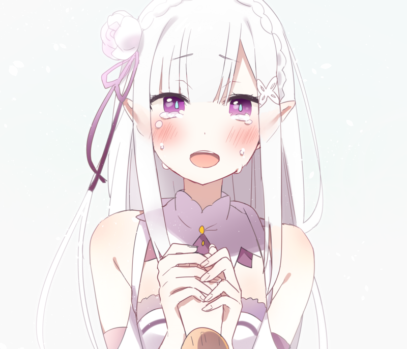 Safebooru - 1girl bare shoulders blush braid crying crying with eyes ...